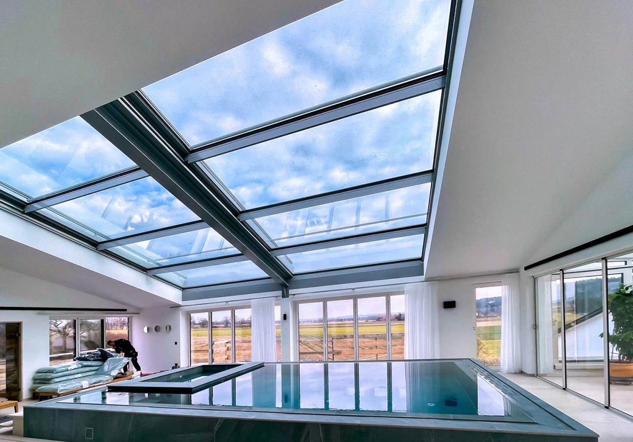 Pool With Retractable Roof Pool Enclosure VENEZIA Retractable Pool