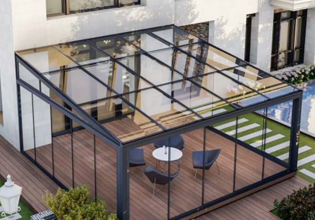 Fixed Glass Roof Pergola for Year-Round Outdoor Living