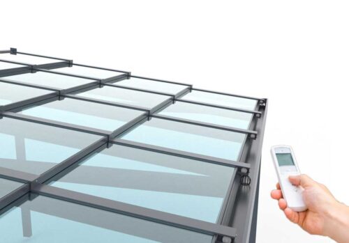 Retractable Glass Roof Systems UK | Motorised Glass Roof pergolas ...